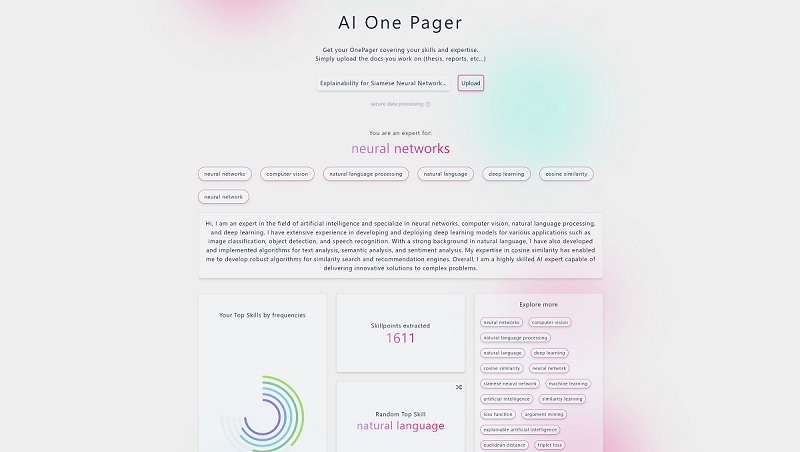 Ai One Pager | Discover your skills and let AI sell you as the expert ...